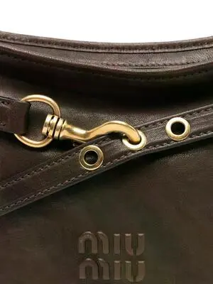 Miu Miu Embossed Logo Buckle-strap Shoulder Bag