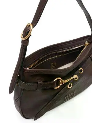 Miu Miu Embossed Logo Buckle-strap Shoulder Bag