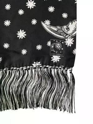 Dolce & Gabbana Celestial-print Fringed-detail Scarf