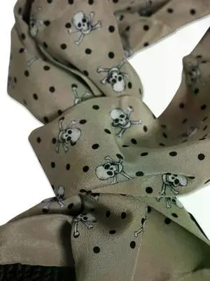 Dolce & Gabbana Skull-print Fringed Scarf