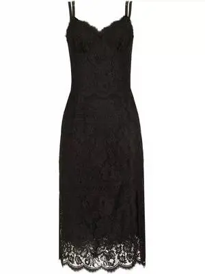 Dolce & Gabbana Lace-trimmed Ruched Midi Dress