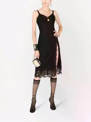 Dolce & Gabbana Lace-trimmed Ruched Midi Dress