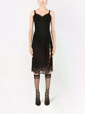 Dolce & Gabbana Lace-trimmed Ruched Midi Dress