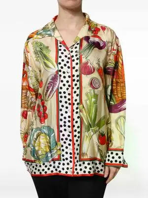 Dolce & Gabbana Vegetable Print Silk Shirt