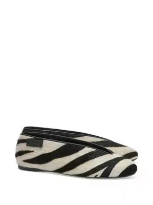 Moschino Zebra Print Pony Hair Ballet Flats