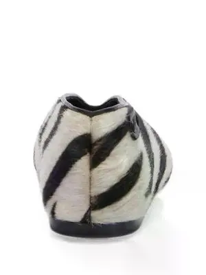 Moschino Zebra Print Pony Hair Ballet Flats