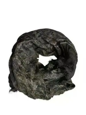 Dolce & Gabbana Camouflage-print Frayed Scarf - Brown