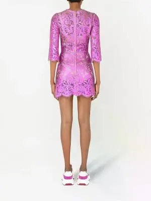 Dolce & Gabbana Floral Lace Mini Dress