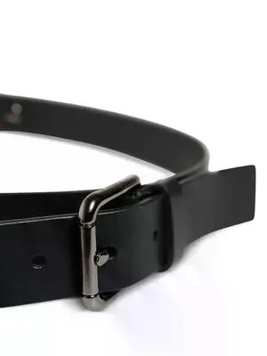 Dolce & Gabbana Leather Belt With Ring Detail Buckle