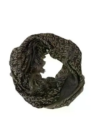 Costume National Logo-print Frayed Scarf - Grey