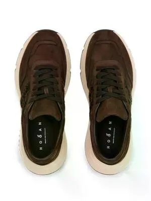 Hogan Leopard Print Sneakers - Brown