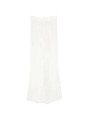 SIMONA CORSELLINI White Side Zip Trousers With Pressed Crease