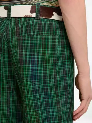 Marni Checked Wool Trousers - Green