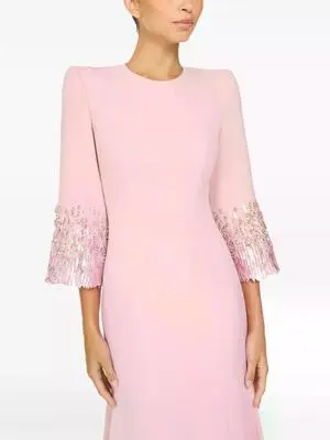 Jenny Packham Anita Dress With Ornate Sleeves