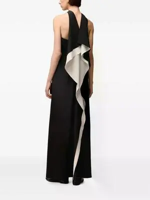 RETORI Retro Draped Bi-color Maxi Dress