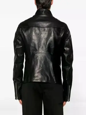 Rick Owens Asymmetrical Zip Leather Jacket