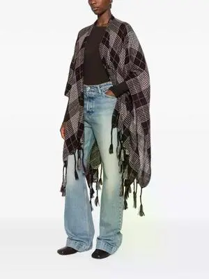 Brunello Cucinelli Check Tassel-trimmed Poncho