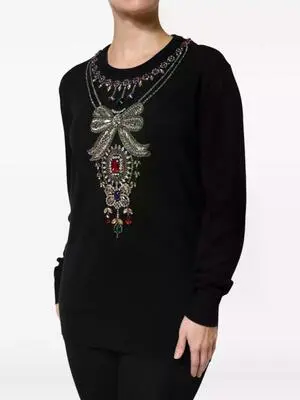 Dolce & Gabbana Embellished Virgin Wool Sweater