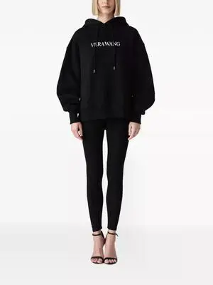 Vera Wang Oversized Logo Print Cotton Hoodie