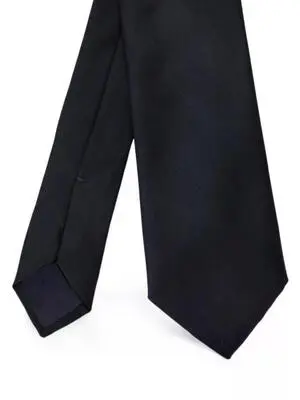 Tagliatore Logo Patch Neck Tie - Black