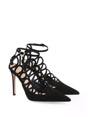 GIANVITO ROSSI Elisa Suede Cut-out Stiletto Pumps