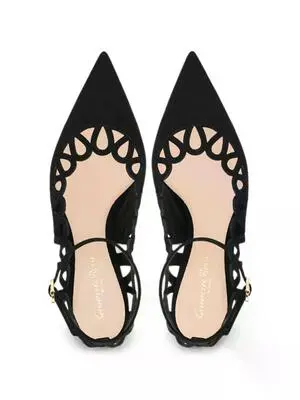 GIANVITO ROSSI Elisa Suede Cut-out Stiletto Pumps
