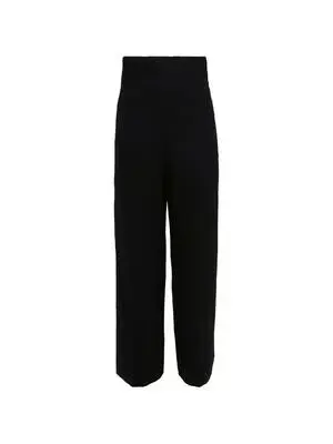 Saint Laurent Cashmere High-waist Wide-leg Trousers