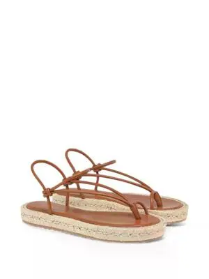 GIANVITO ROSSI Kora Metallic Leather Espadrille Sandals