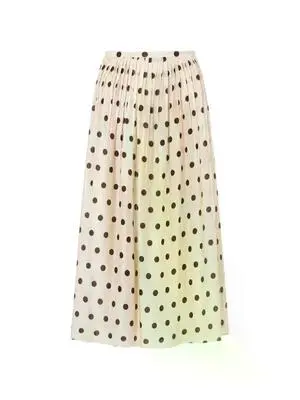 NICHOLAS Marit Polka Dot Midi Skirt - Neutrals