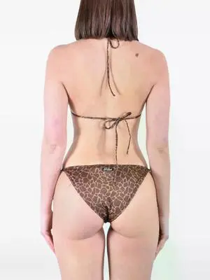 MC2 SAINT BARTH Leah Animal-print Triangle Bikini Top - Brown