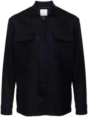 Eleventy Midnight Wool Blend Fleece Shirt Jacket