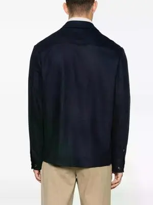 Eleventy Midnight Wool Blend Fleece Shirt Jacket