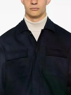 Eleventy Midnight Wool Blend Fleece Shirt Jacket