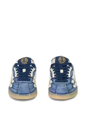 Amiri Bone Appliqué Leather Sneakers