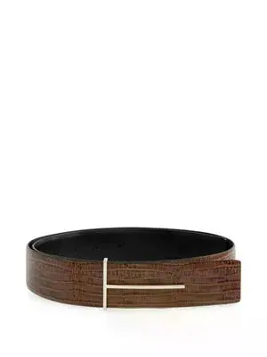 TOM FORD T Logo Reversible Belt - Brown