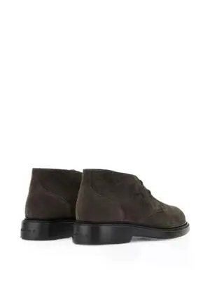 Hogan Dark Suede Lace-up Ankle Boots