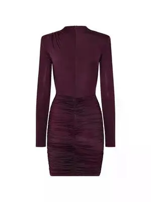ROTATE BY BIRGER CHRISTENSEN Ruched Long-sleeve Mini Dress