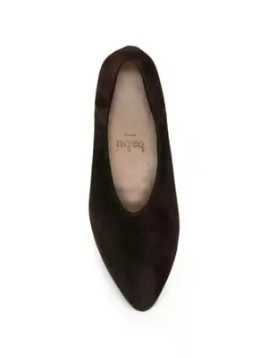 LA ROSE Pointed-toe Suede Ballet Flats