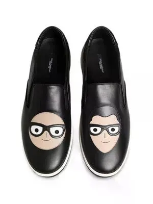 Dolce & Gabbana Leather Slip-on Sneakers