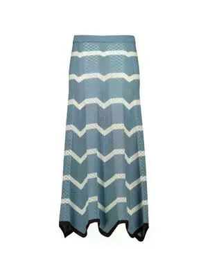 La DoubleJ Chevron-knit Midi Skirt