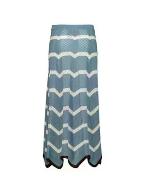 La DoubleJ Chevron-knit Midi Skirt