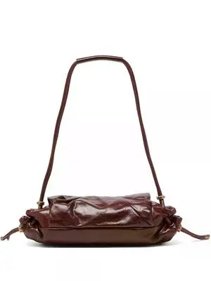DIESEL® Scrunch-detailed Leather Shoulder Bag - Brown
