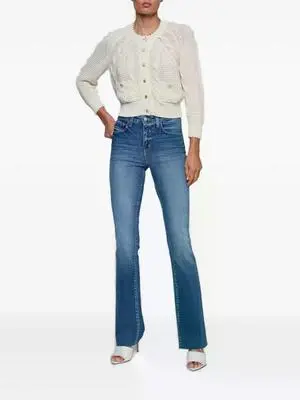 L'Agence Darcy Cable-knit Cardigan With Gold-tone Hardware
