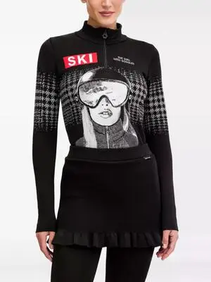 NEWLAND Zipped Ski Top With Graphic Print