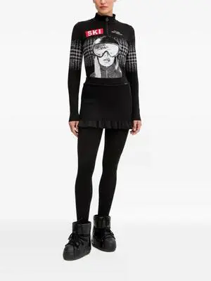 NEWLAND Zipped Ski Top With Graphic Print