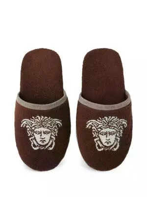 Versace Cotton Terry Jacquard Medusa Slippers