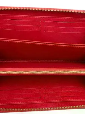 LOUIS VUITTON 1990-2010 Monogram Empreinte Zippy Wallet Long Wallets - Red
