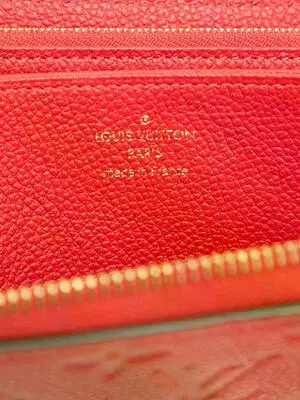 LOUIS VUITTON 1990-2010 Monogram Empreinte Zippy Wallet Long Wallets - Red