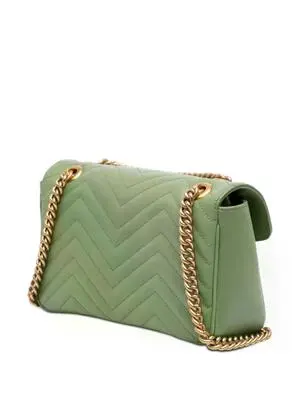 Gucci Gg Marmont Matelassé Calfskin Shoulder Bag - Green