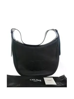 Celine 2024 Medium Supple Grained Calfskin Heloise Shoulder Bag - Black